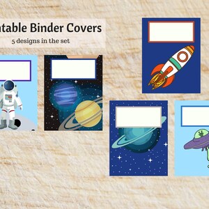 Space Printable Binder Covers for School Editable Home Office Binder ...
