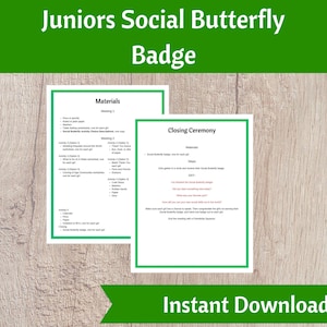 Social Butterfly Badge Activity Kit | Girls Scout Troop Organizer ...