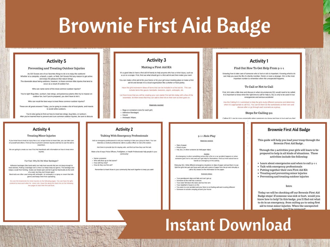 Brownie First Aid Badge Activity Kit | Girls Scout Troop Leader ...