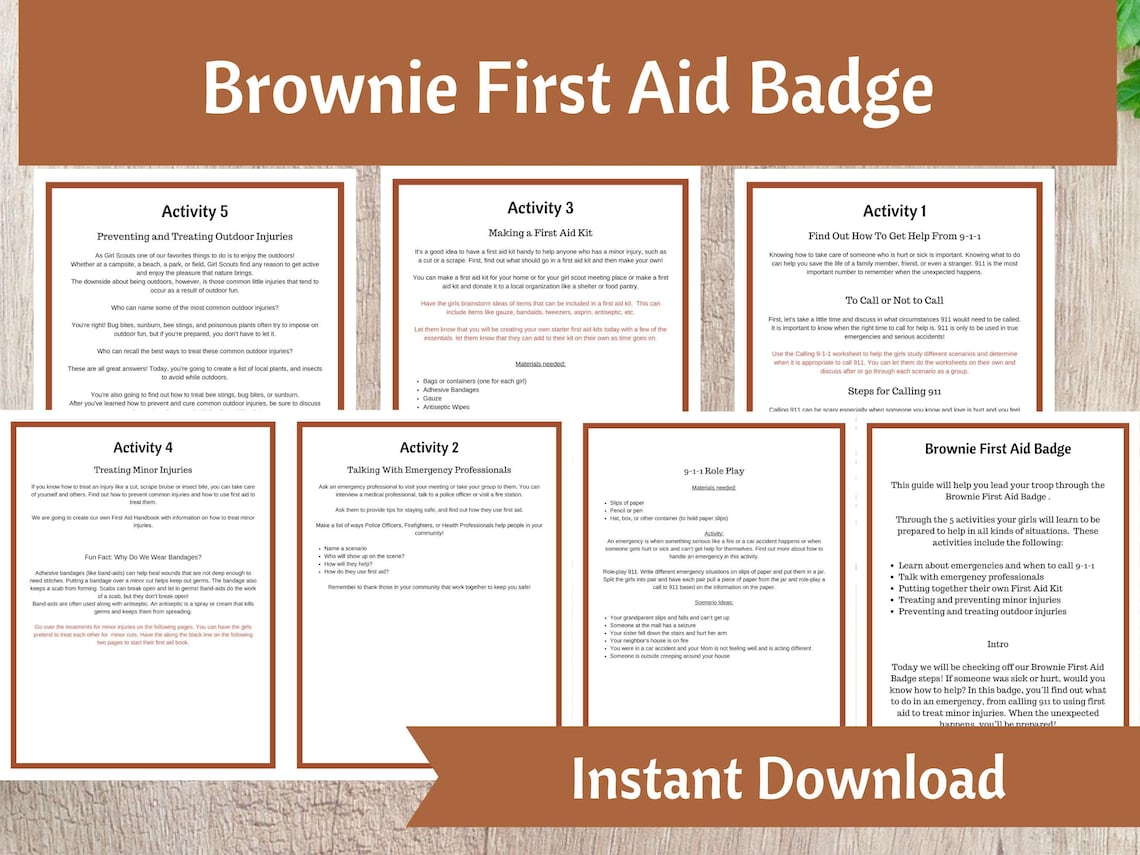 Brownie First Aid Badge Activity Kit | Girls Scout Troop Leader ...