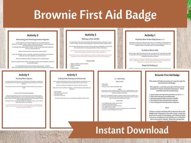 Brownie First Aid Badge Activity Kit | Girls Scout Troop Leader ...