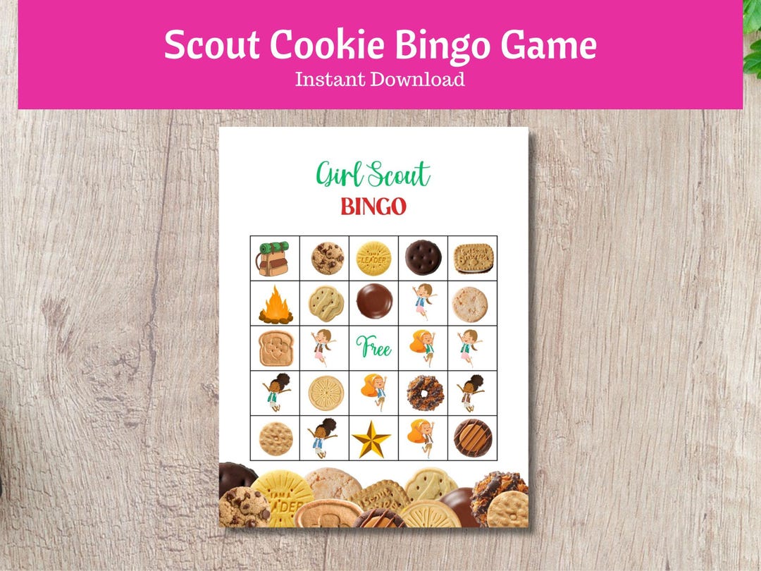 Scout Cookie Bingo Game Meeting Activity - Printable Instant Download ...