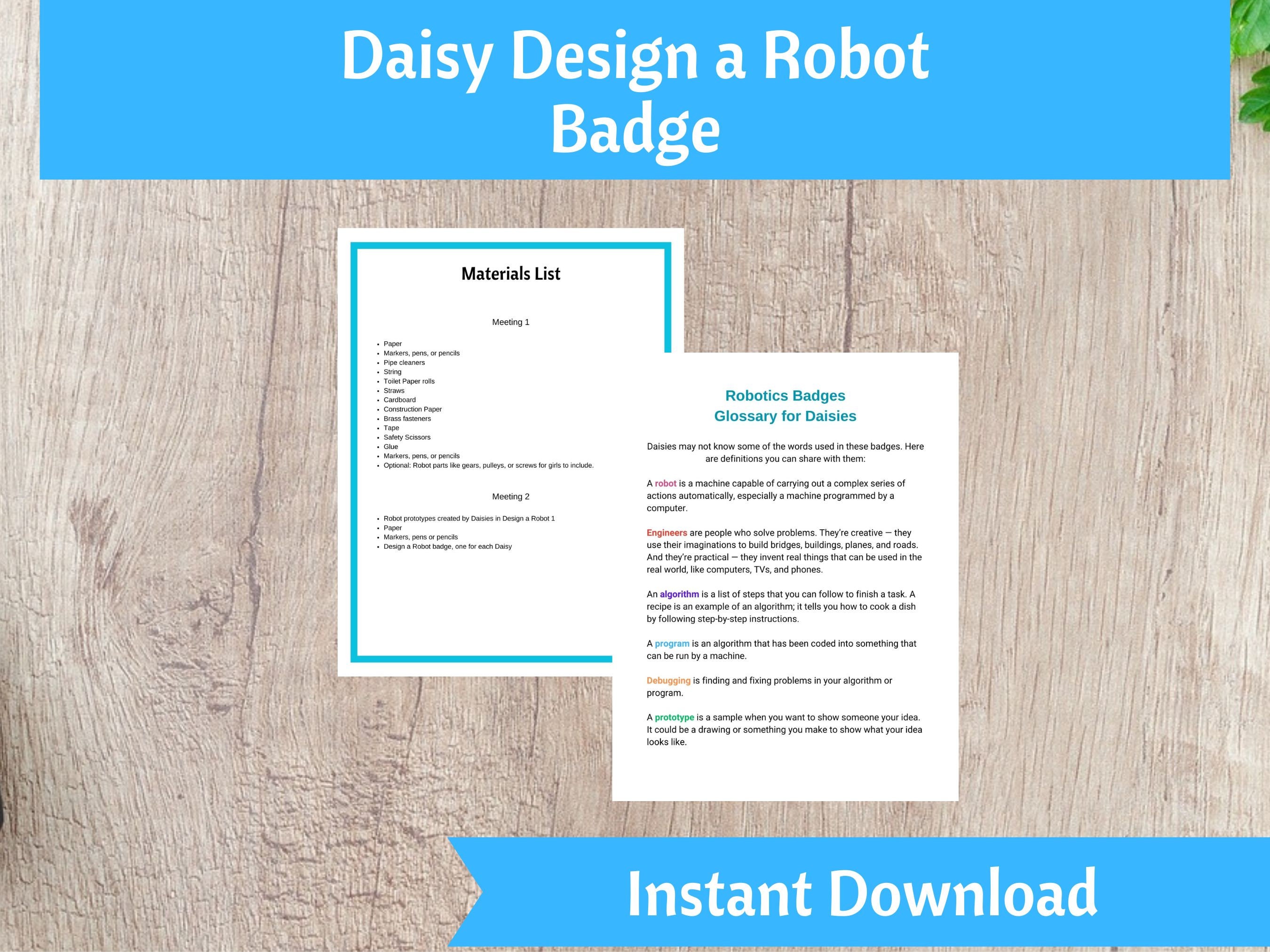 Daisy Design a Robot Badge Activity Kit | Girls Scout Troop Organizer ...