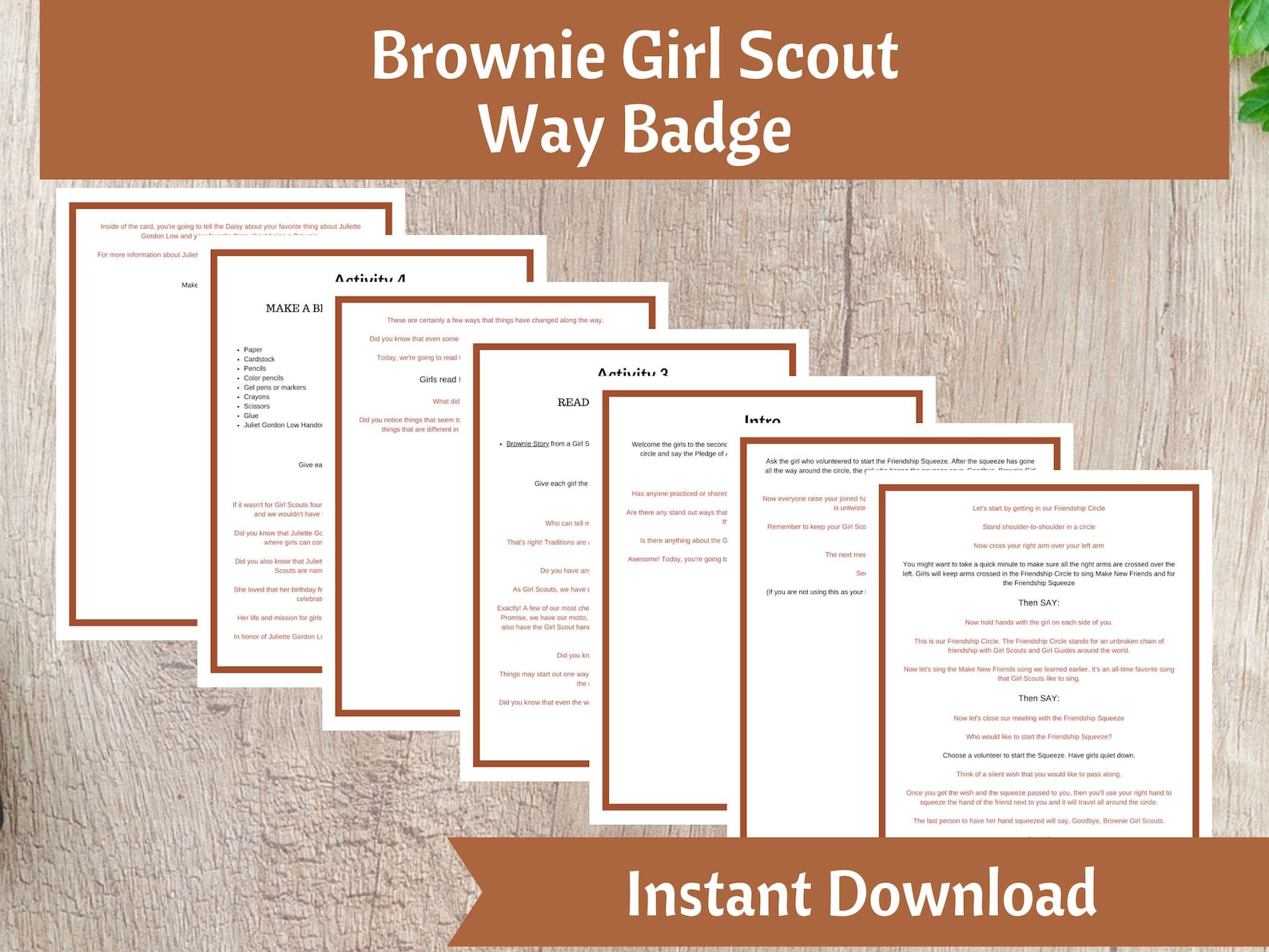 Brownie Girl Scout Way Badge Activity Kit | Girls Scout Troop Organizer ...
