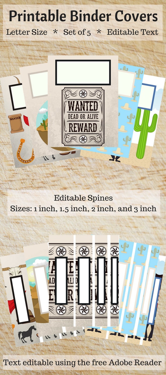 Printable Binder Covers Western | Etsy