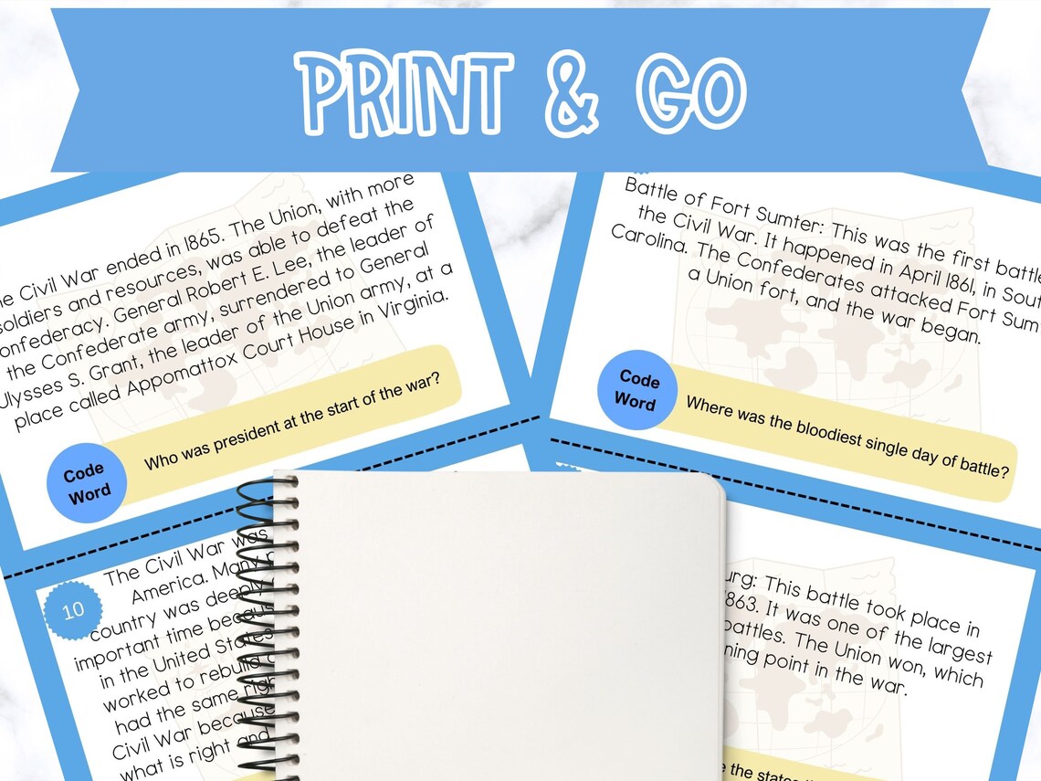 Civil War Classroom Activity - Civil War Scavenger Hunt Game ...