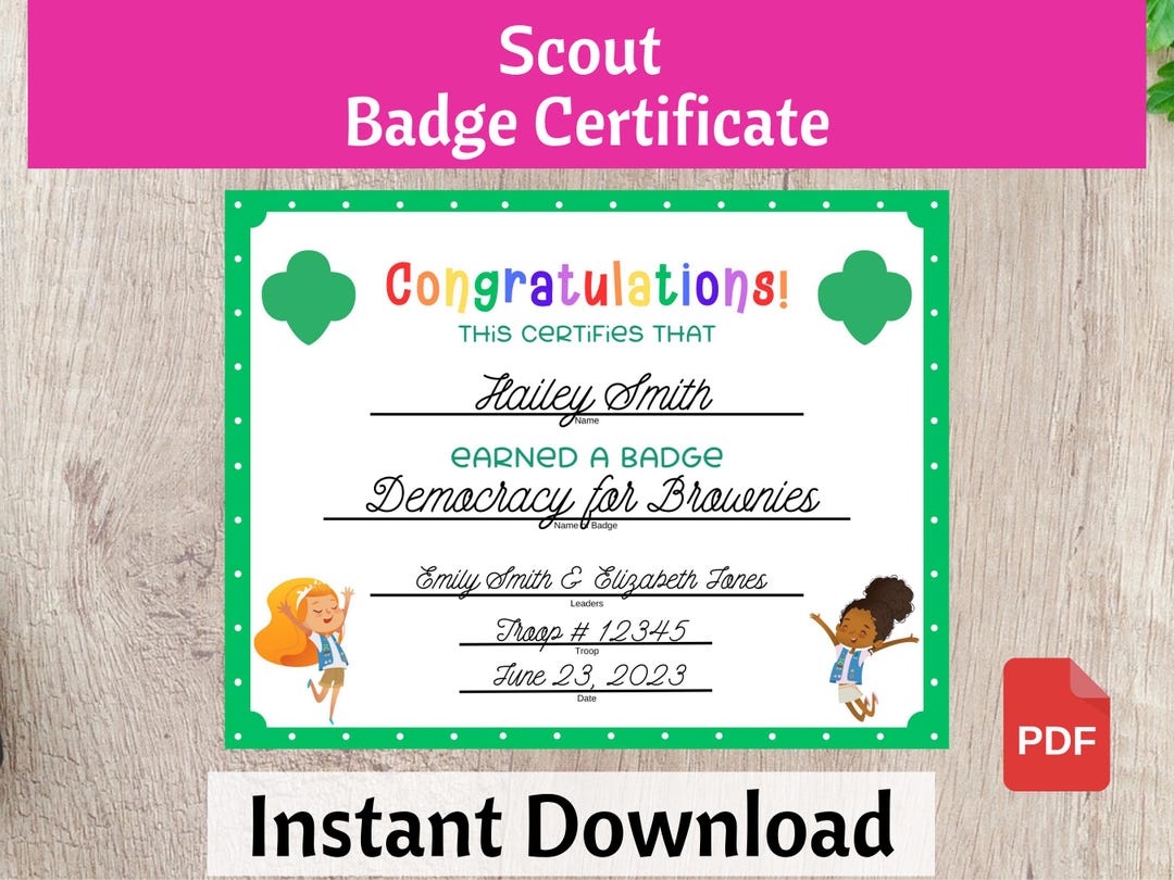 Scout Badge Certificate - Scouts Bridging Award Ceremony Scout Leader ...