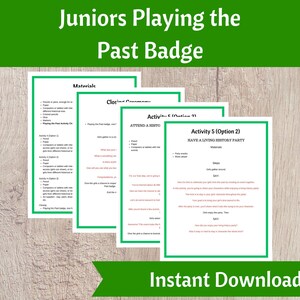 Playing the Past Badge Activity Kit | Girls Scout Troop Organizer ...