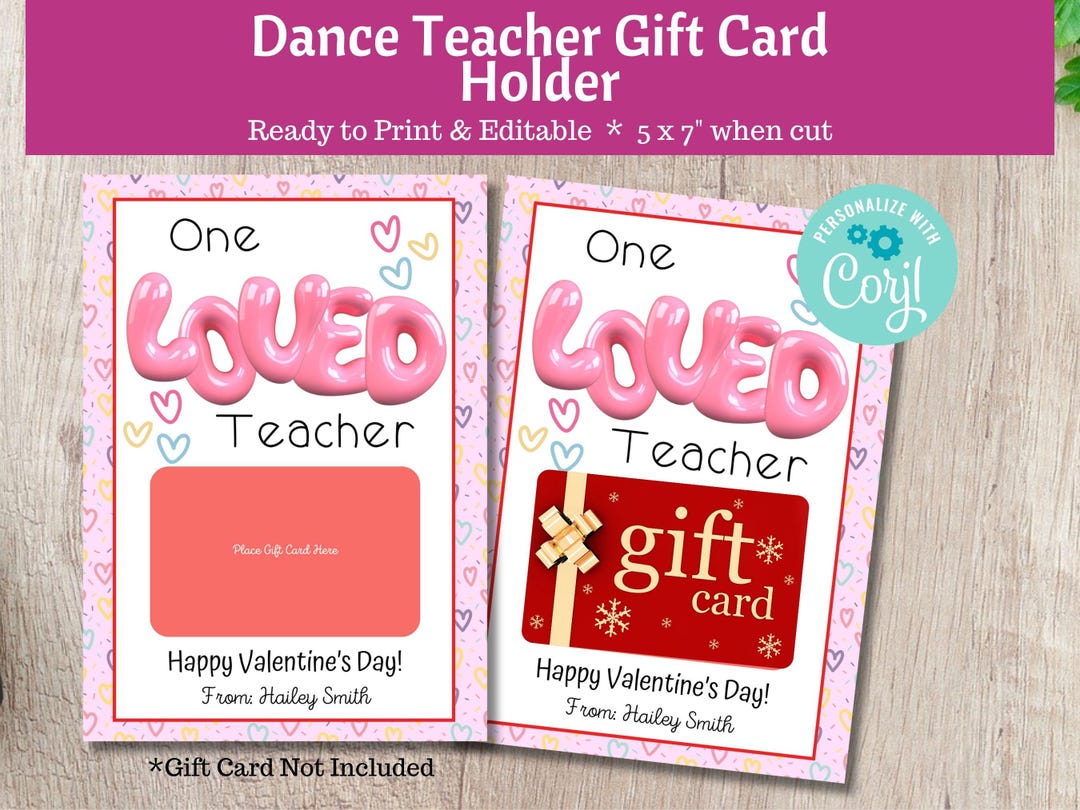 One Loved Teacher Valentine Gift Card Holder for Teachers Valentine ...