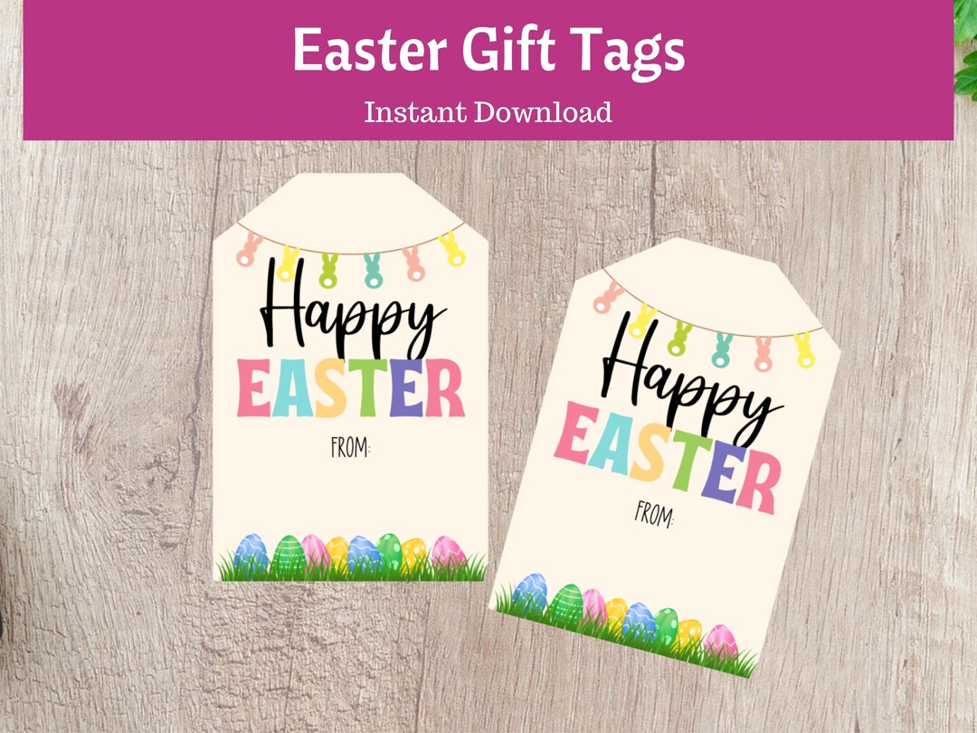 Easter Gift Tags Printable | Kids Easter Basket, Printable Easter ...