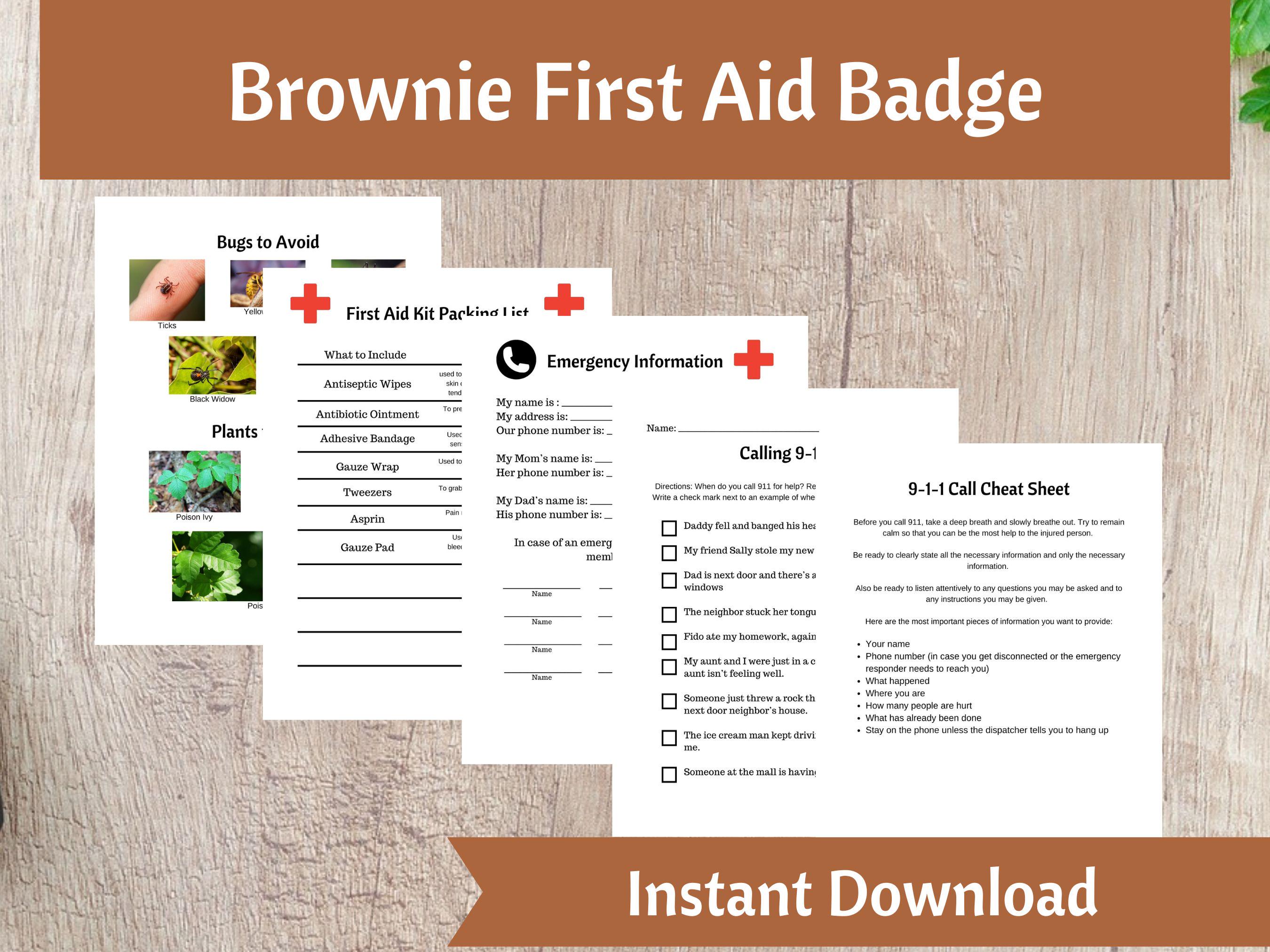 Brownie First Aid Badge Activity Kit | Girls Scout Troop Leader ...