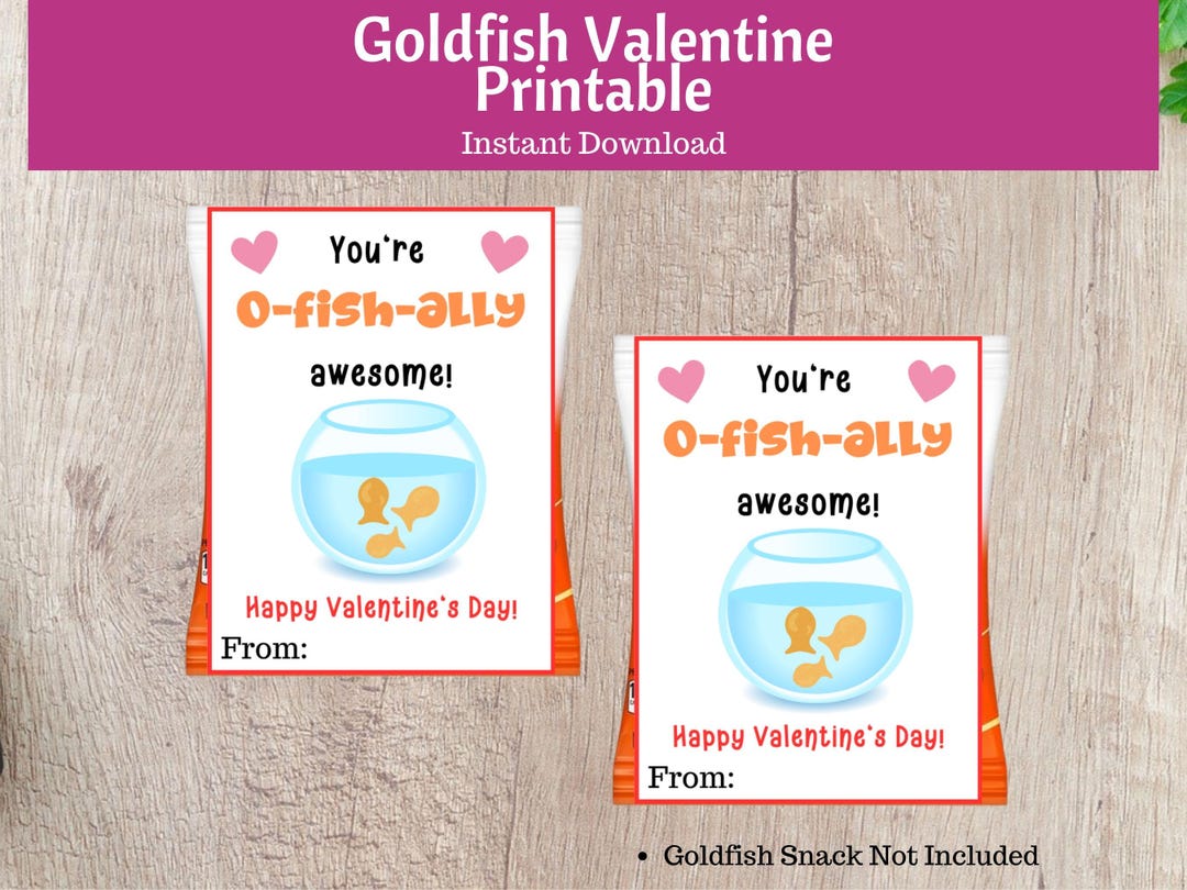 Printable Classroom Valentine's Day Cards for Kids | Goldfish Valentine ...
