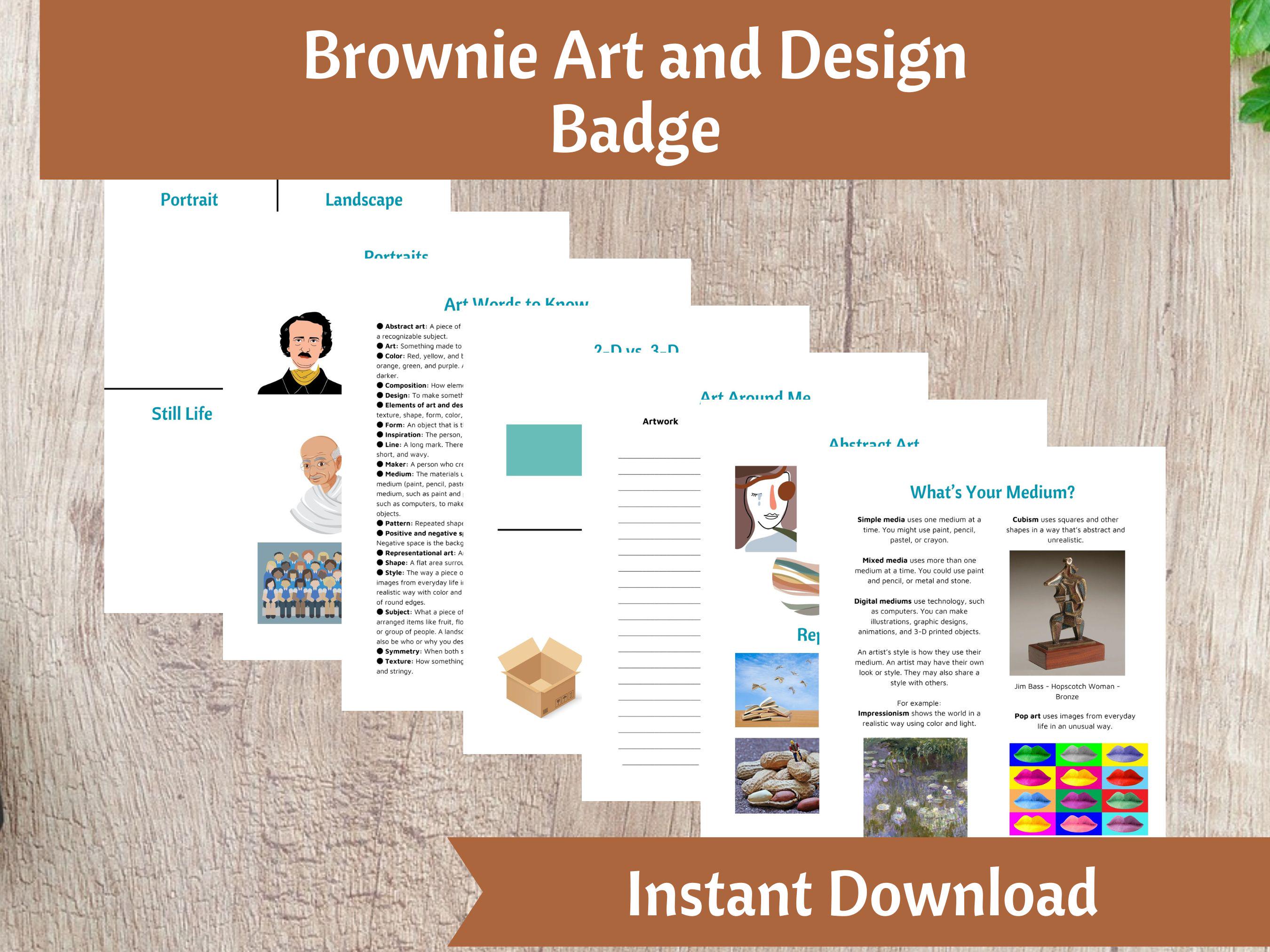Brownie Art and Design Badge Activity Kit | Girls Scout Troop Organizer ...