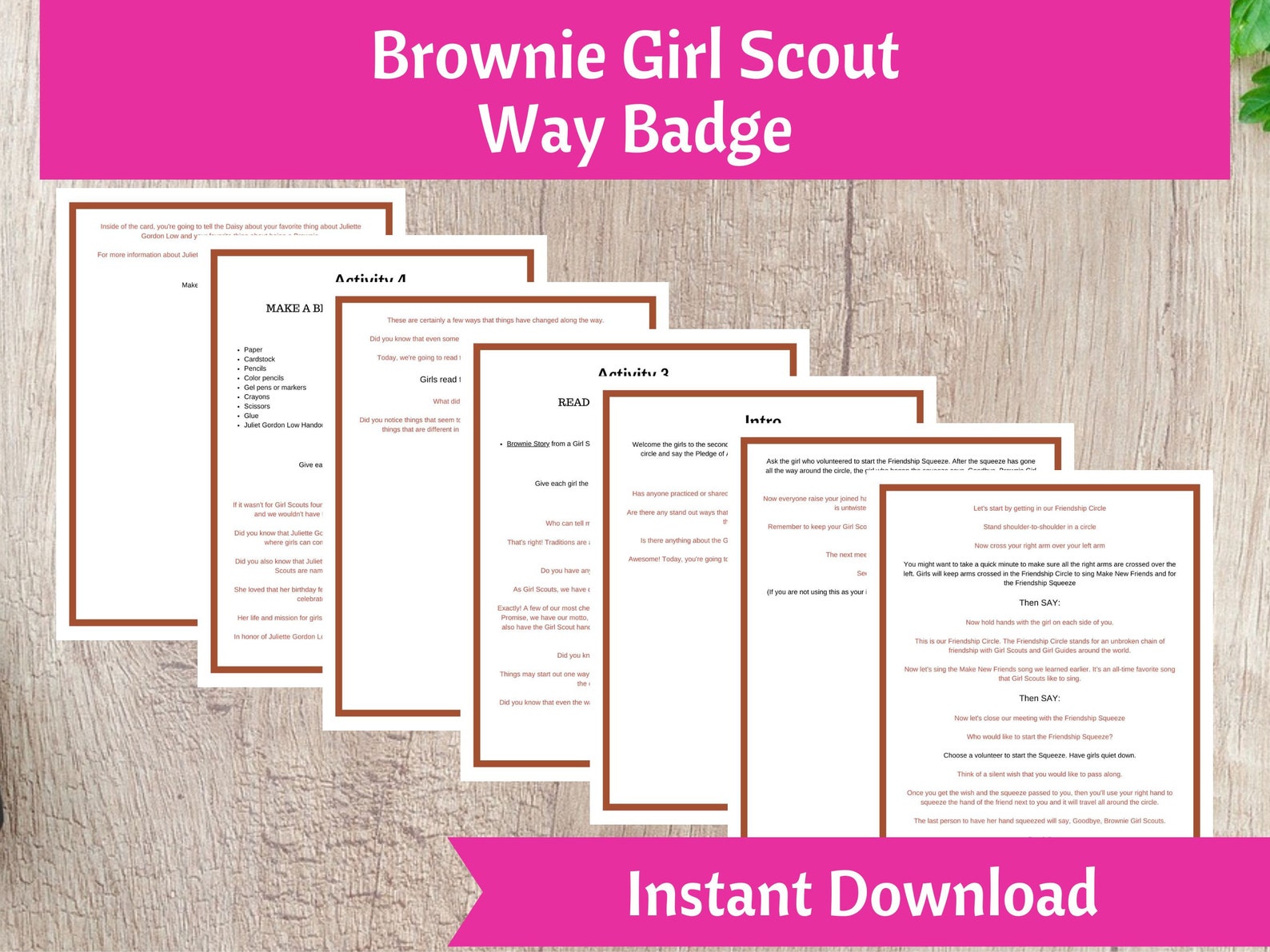 Brownie Girl Scout Way Badge Activity Kit Girls Scout Troop Organizer ...