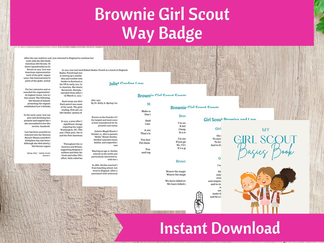 Brownie Girl Scout Way Badge Activity Kit Girls Scout Troop Organizer ...