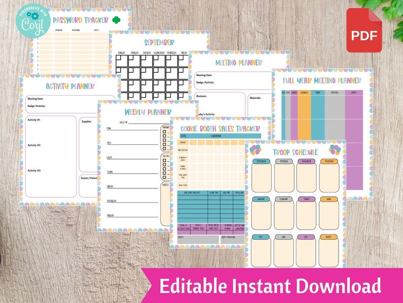 Troop Leader Planning Binder | Scout Troop Organizer Printable Meeting ...