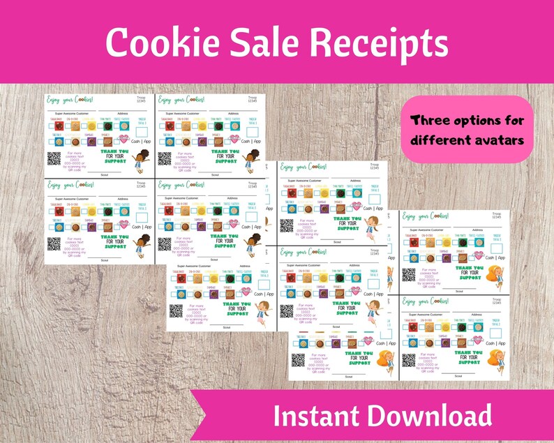Cookie Sales Receipts Girls Scout Troop Organizer Printable - Etsy
