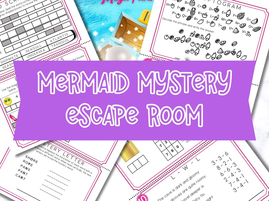 Escape Room for Kids - DIY Printable Game – Mermaid Pearl Escape Room ...