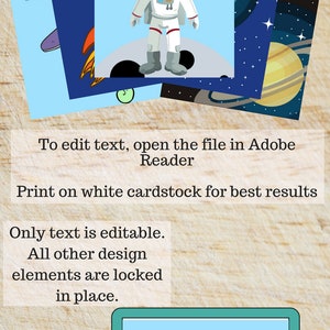 Space Printable Binder Covers for School Editable Home Office Binder ...