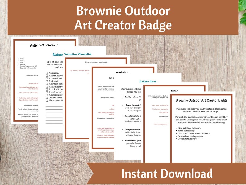Brownie Outdoor Art Creator Badge Activity Kit | Girls Scout Troop ...