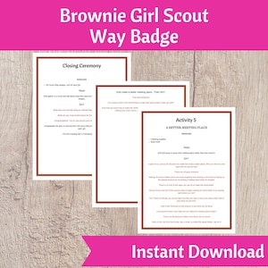 Brownie Girl Scout Way Badge Activity Kit Girls Scout Troop Organizer ...