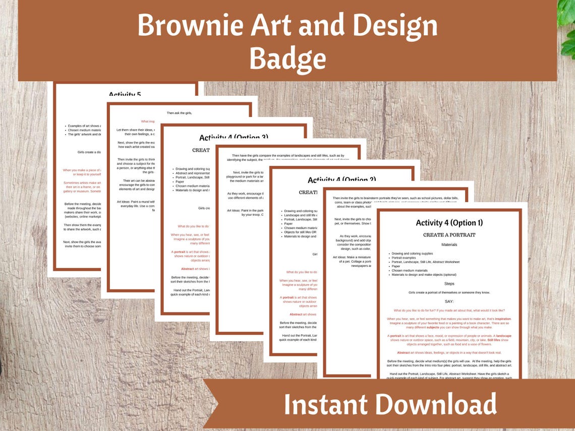Brownie Art and Design Badge Activity Kit | Girls Scout Troop Organizer ...