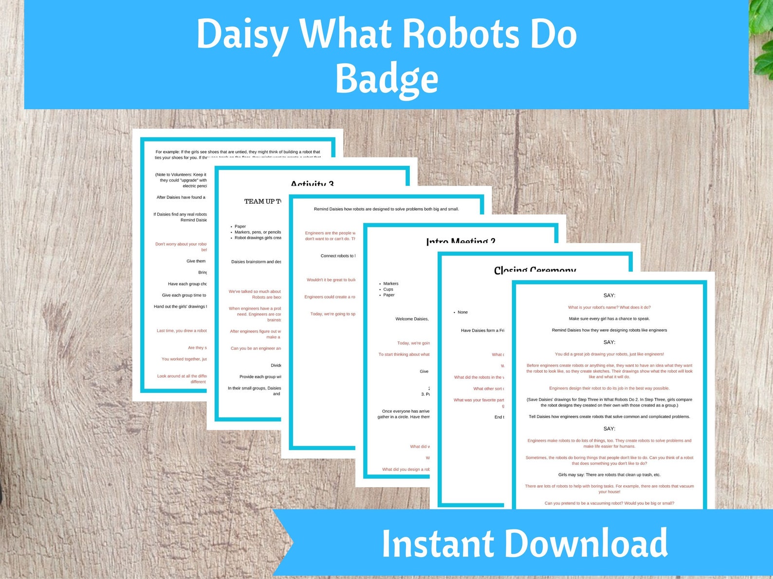 Daisy Robotics Badge Bundle - What Robots Do, How Robots Move, Design a ...