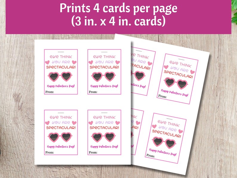Printable Classroom Valentine's Day Cards for Kids | Sunglasses ...