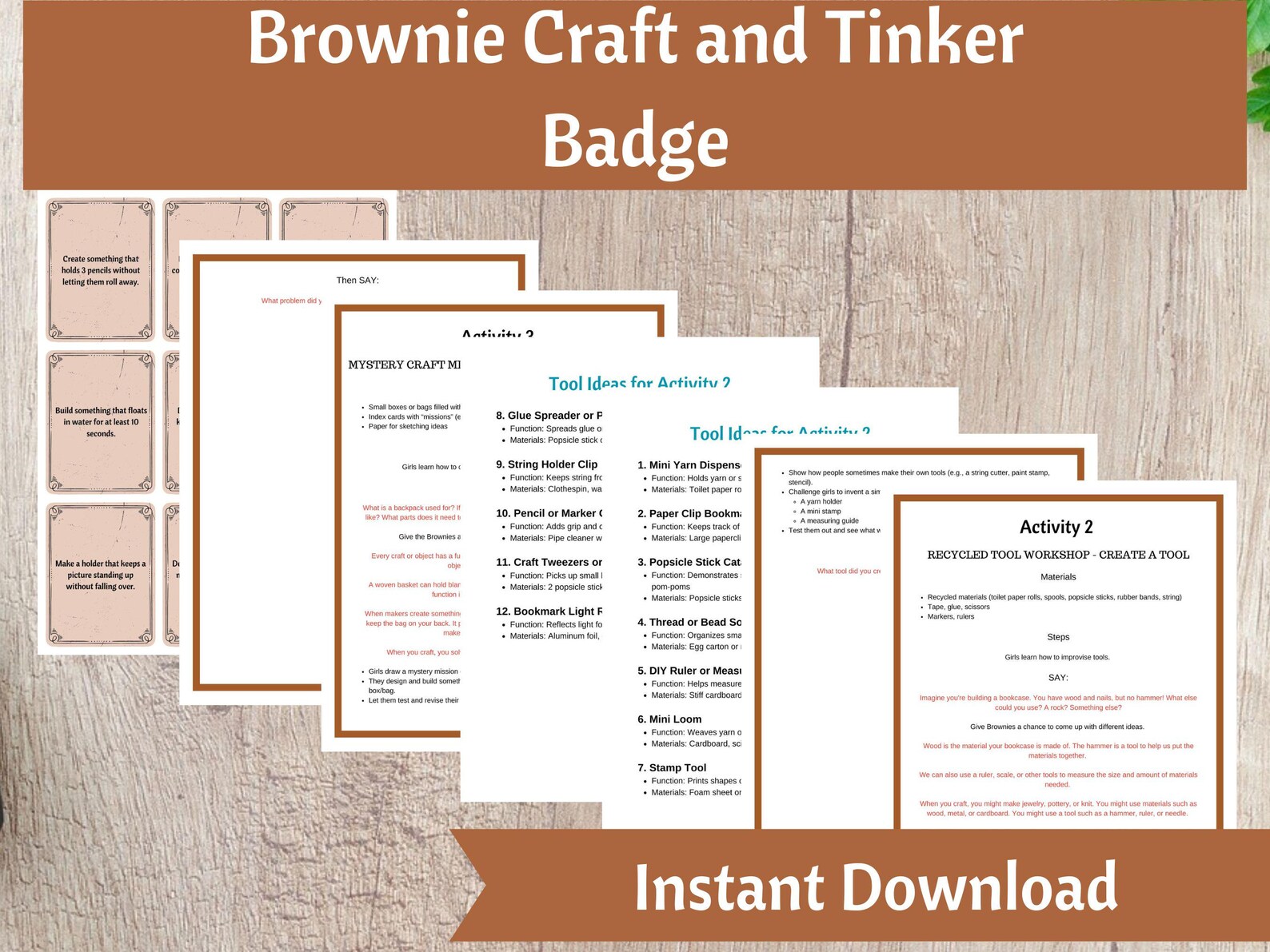 Brownie Craft and Tinker Badge Activity Kit | Girls Scout Troop ...