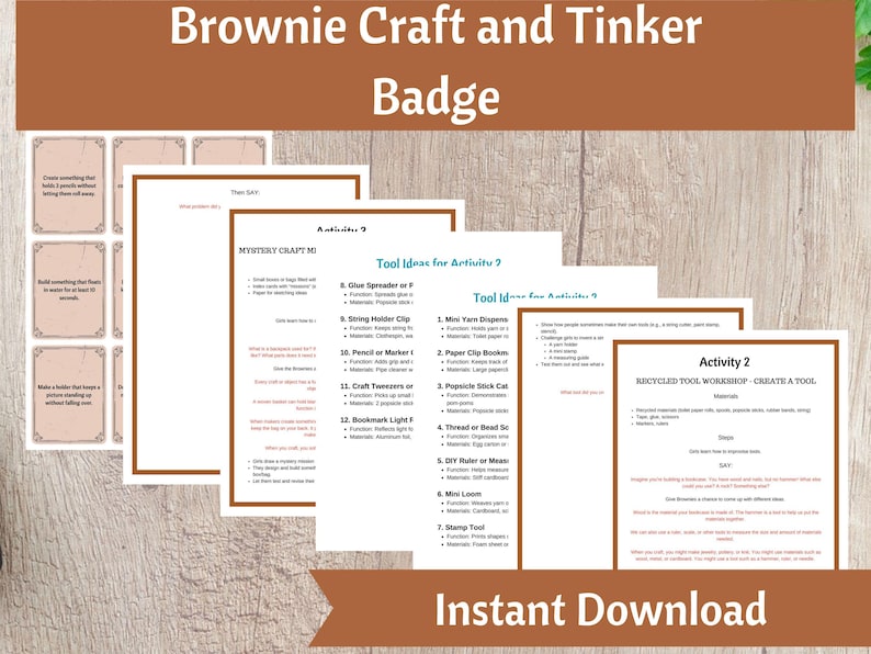 Brownie Craft and Tinker Badge Activity Kit | Girls Scout Troop ...