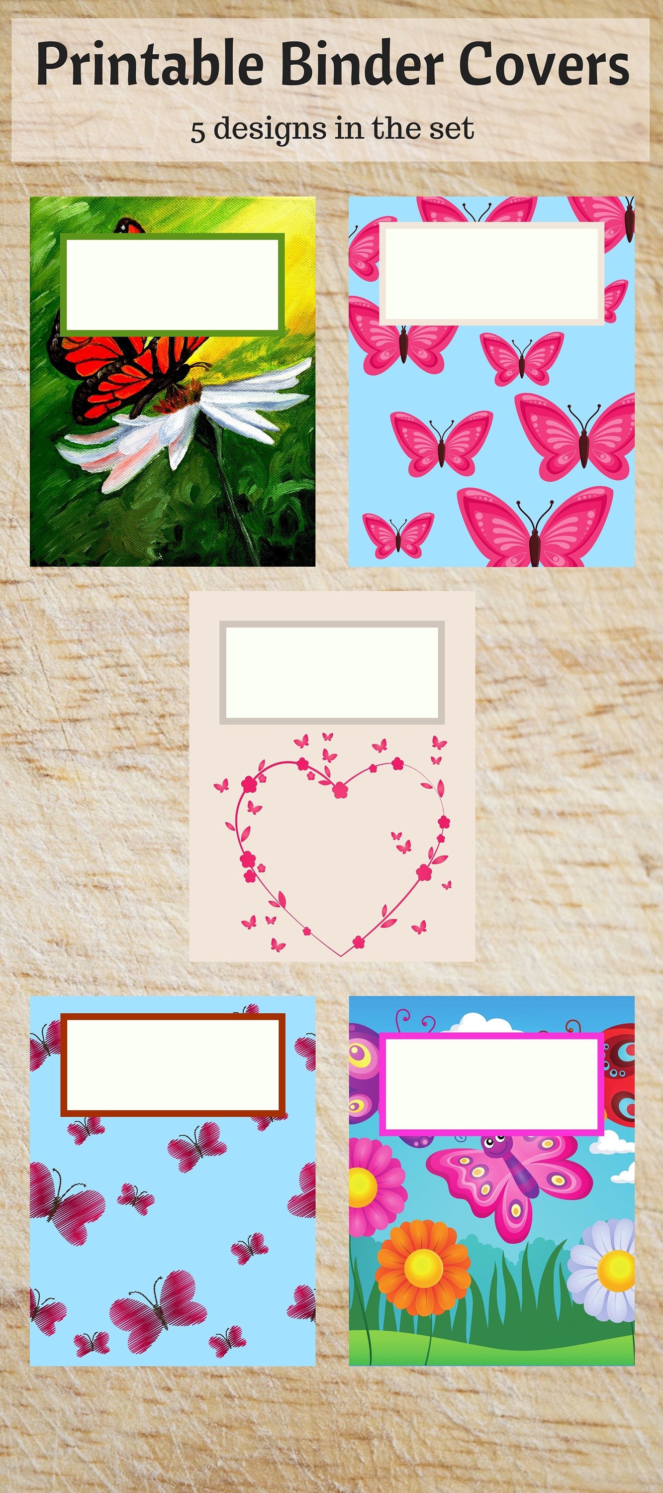 Printable Binder Covers Butterfly - Etsy
