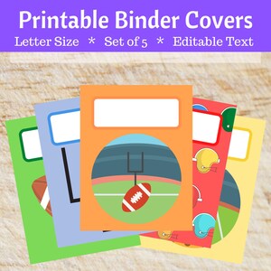 Football Printable Binder Covers for School Editable Home Office Binder ...