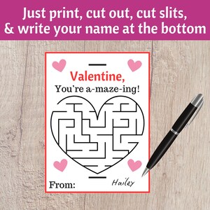 Printable Classroom Valentine's Day Cards for Kids | Pencil and Maze ...