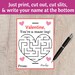 Printable Classroom Valentine's Day Cards for Kids | Pencil and Maze ...