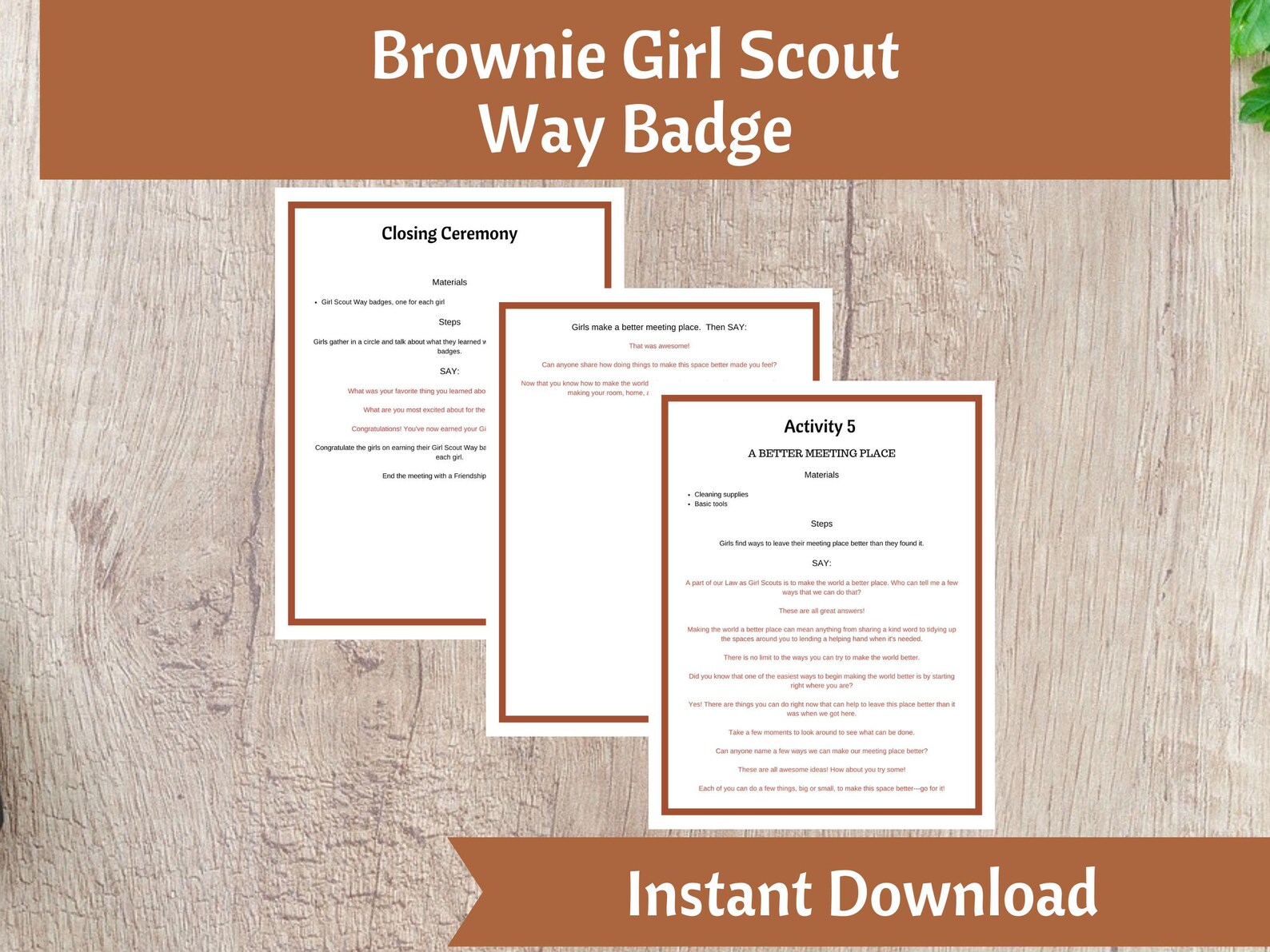 Brownie Girl Scout Way Badge Activity Kit | Girls Scout Troop Organizer ...