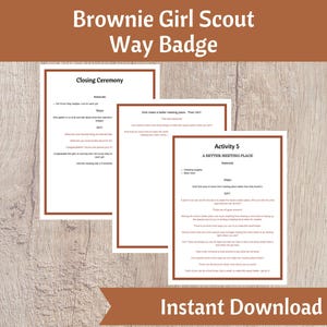 Brownie Girl Scout Way Badge Activity Kit | Girls Scout Troop Organizer ...