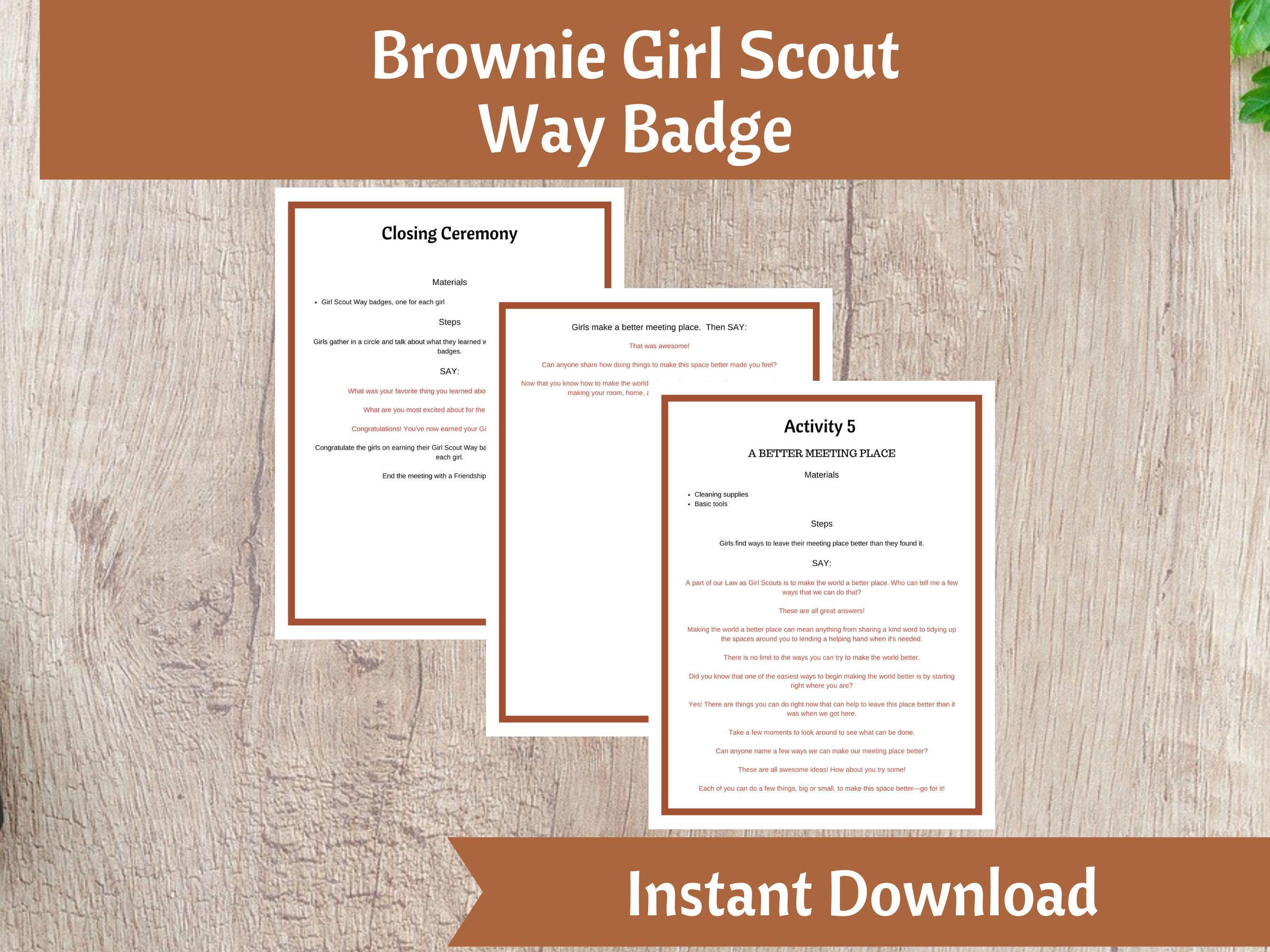 Brownie Girl Scout Way Badge Activity Kit | Girls Scout Troop Organizer ...