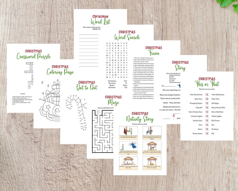 Christmas Activity Pages Printable Instant Download - Etsy