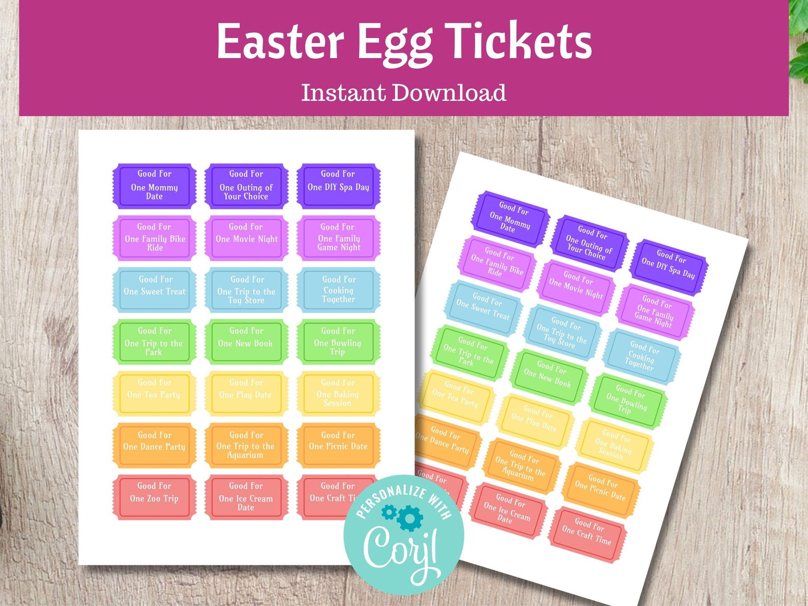 Easter Egg Tickets Printable | Fun Easter Basket Filler & Egg Hunt ...