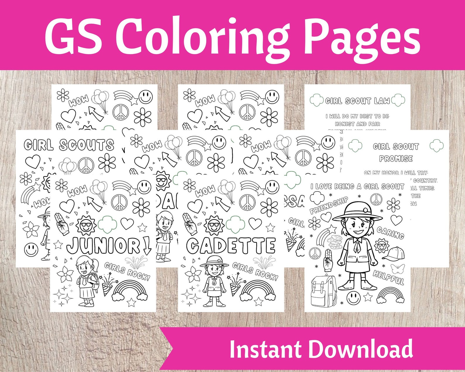 Scout Coloring Pages Including the Law and Promise - Printable Instant ...