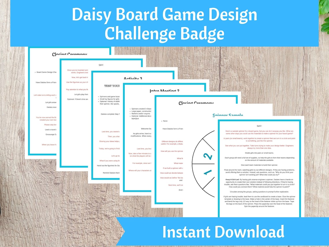Daisy Bard Game Design Challenge Badge Activity Kit Girls Scout Troop ...