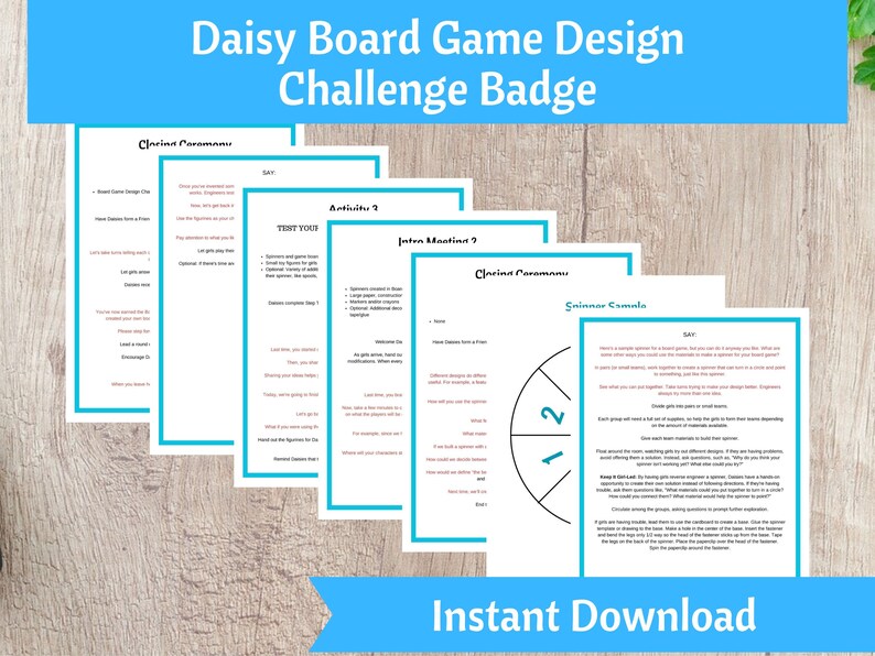 Daisy Board Game Design Challenge Badge Activity Kit | Girls Scout ...