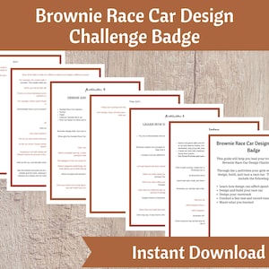 Brownie Race Car Design Challenge Badge Activity Kit | Girls Scout ...