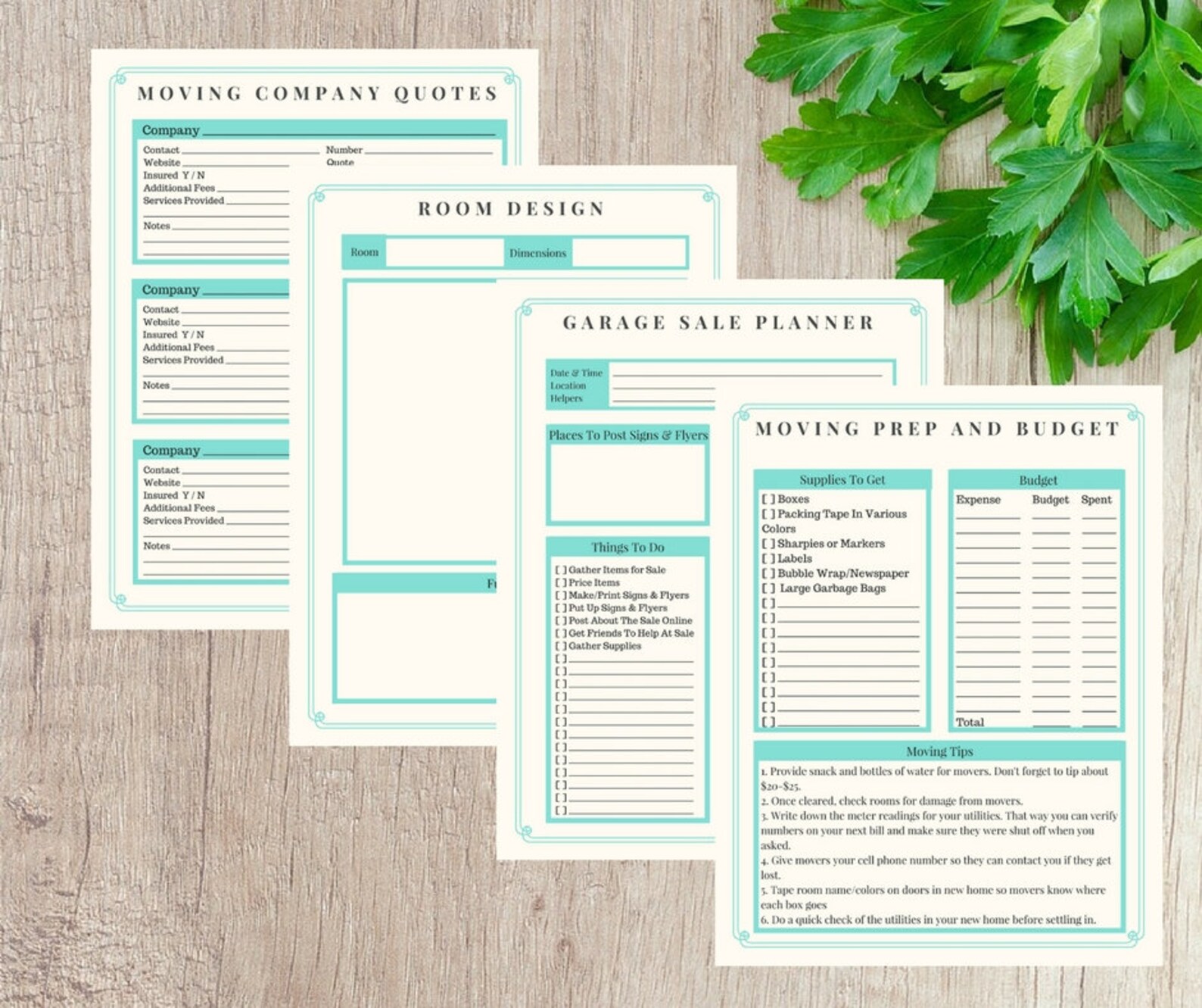 Moving Planner Relocation Printable Moving Checklist Room Planner PDF ...