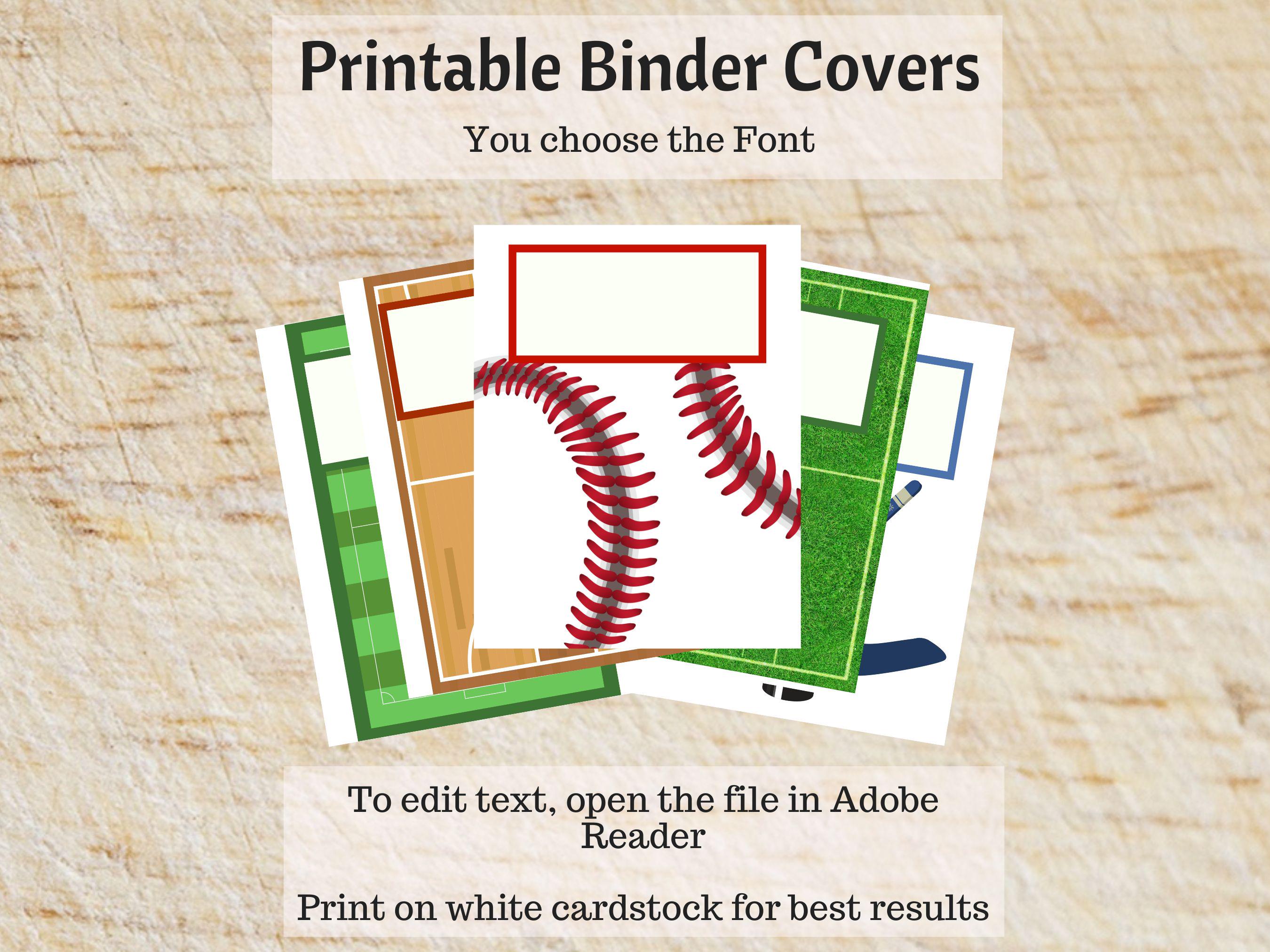 Sports Printable Binder Covers for School Editable Home Office Binder ...