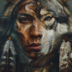Wolf Spirit Native American Art Print or Canvas. Wolf Art, Spirit ...