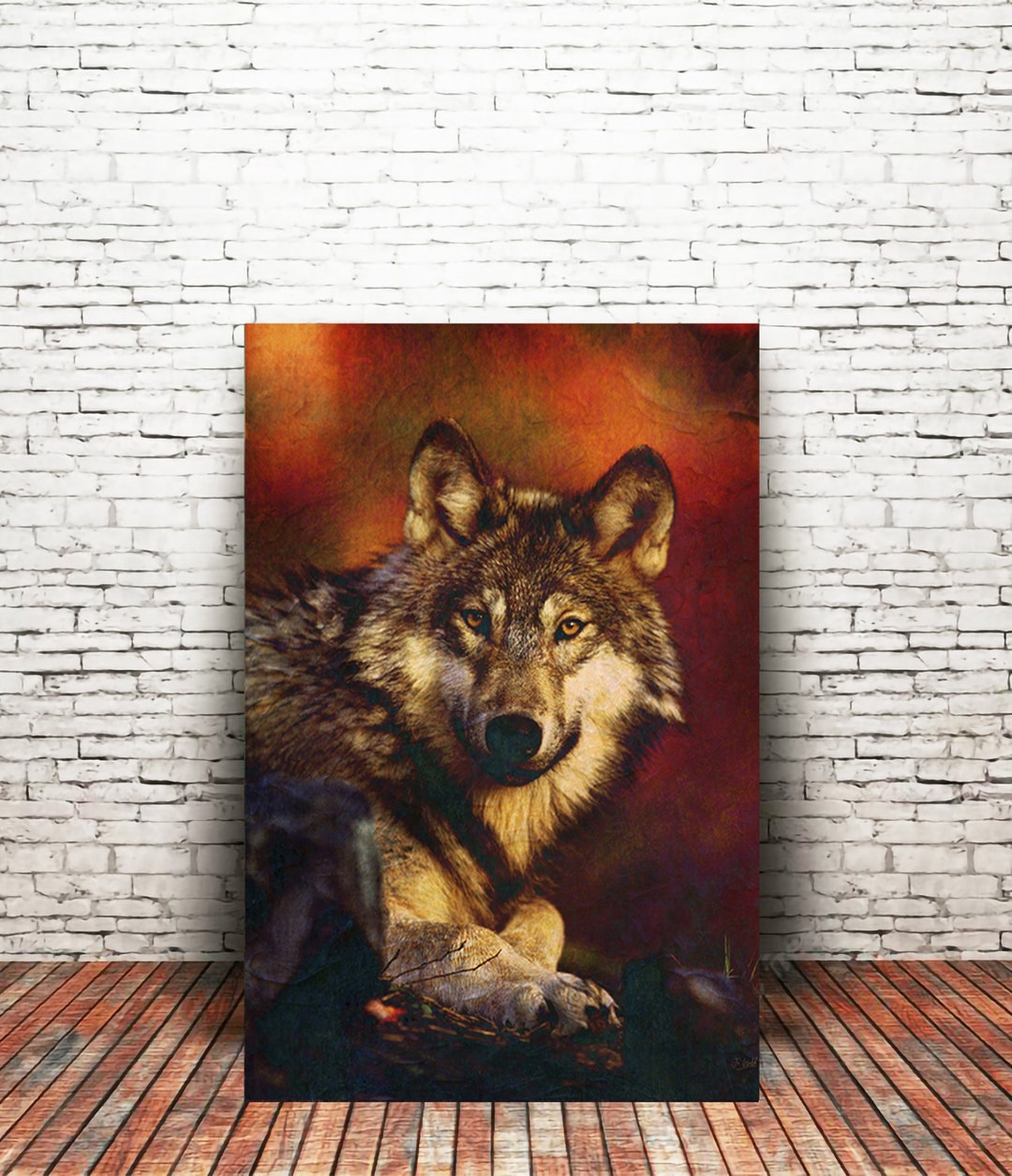 Wolf Art Print or Canvas of 'hunting' Beautiful Wolf - Etsy