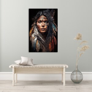 Native American Art Print or Canvas Wrap. Native American Girl. First ...