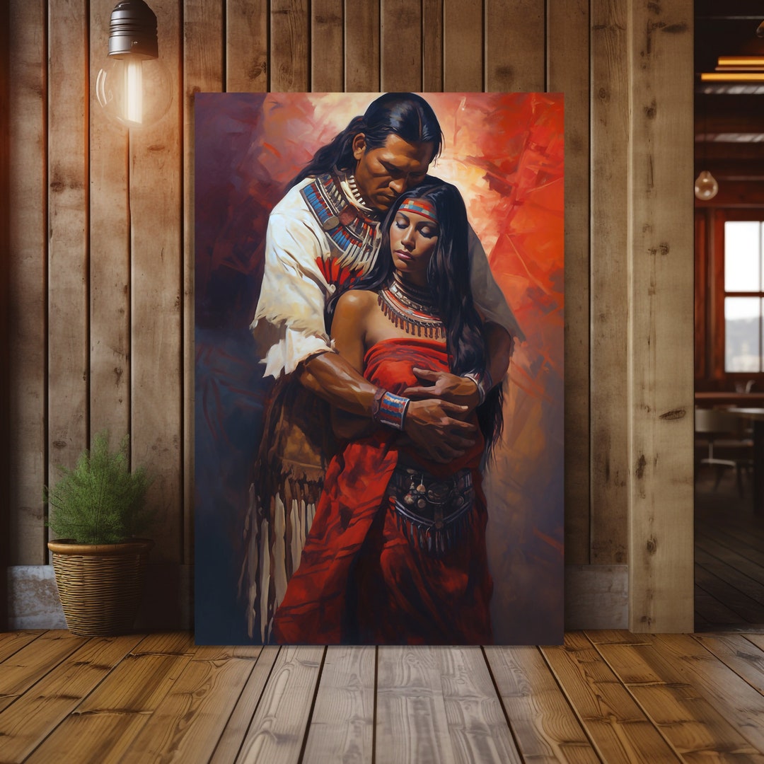 Native American Love, Art Print or Canvas, Beautiful Native American ...