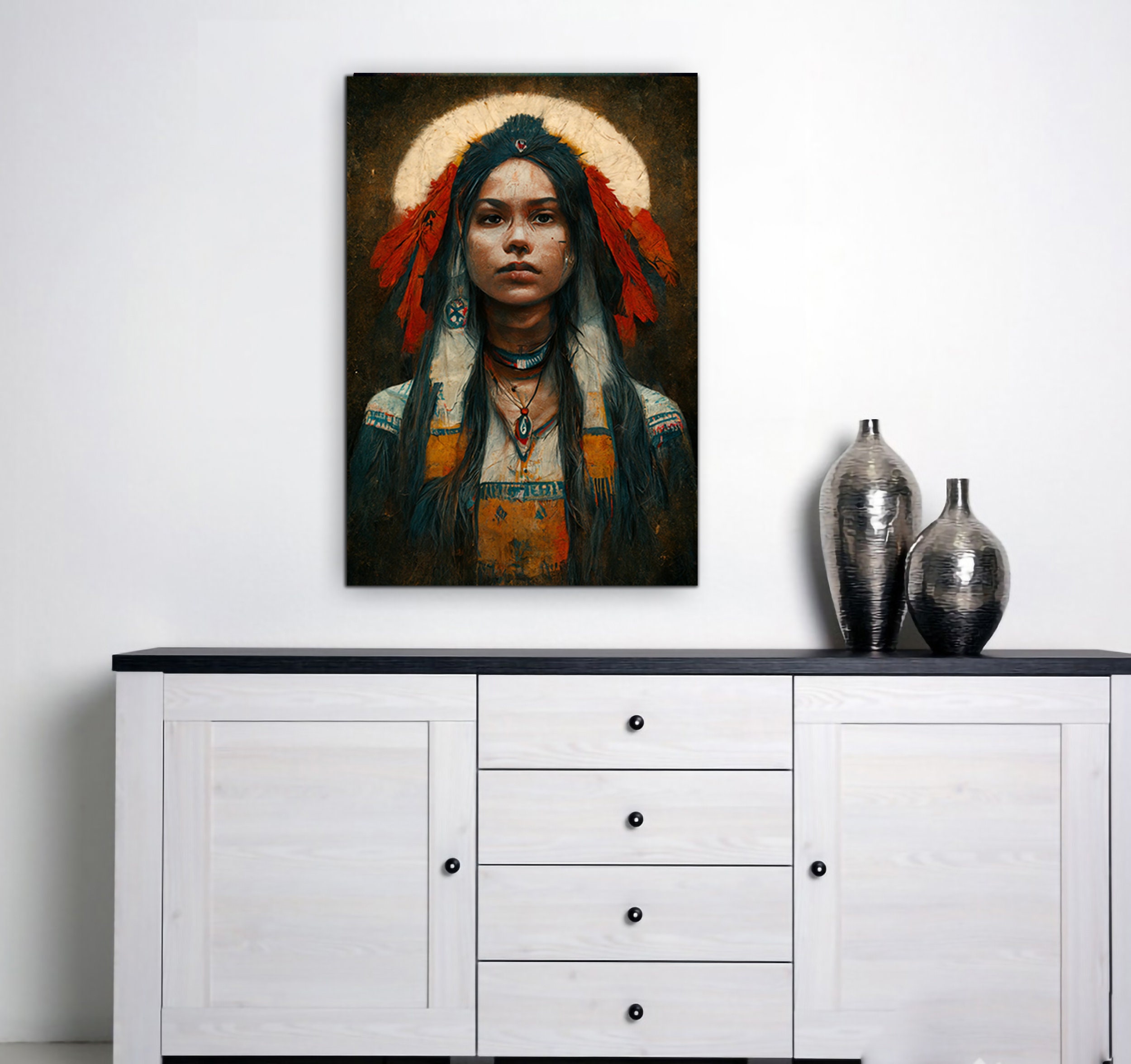 Native American Art Print or Canvas Wrap. Native American - Etsy